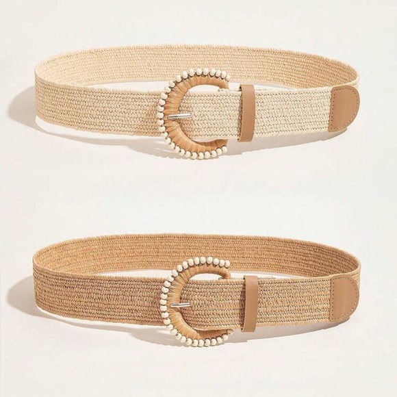 Accessories | 2 Pack Bohemian Round Buckle Straw Belt | Poshmark